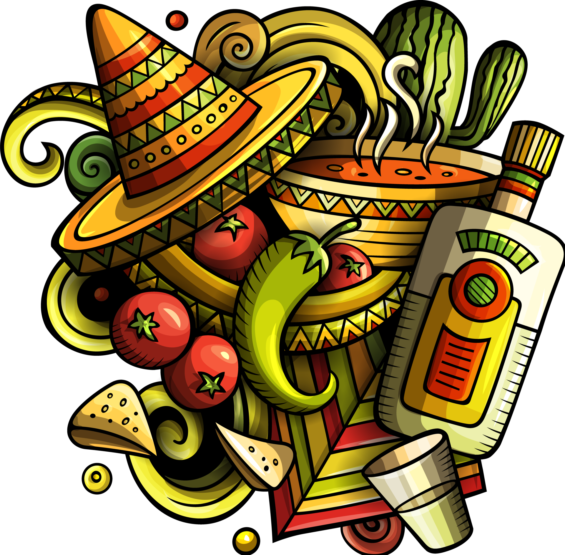 Mexican food detailed cartoon illustration 39090493 PNG