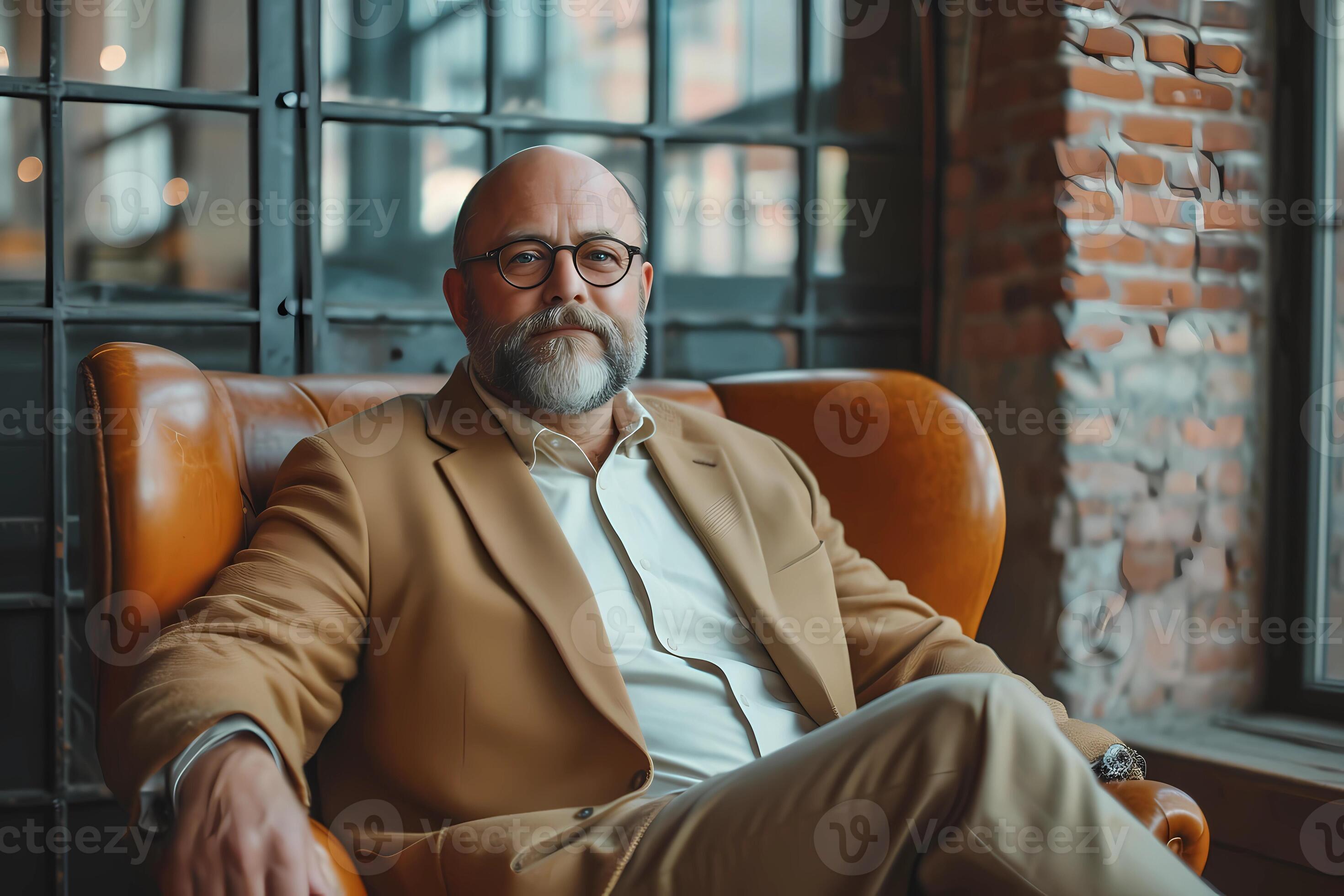 AI generated Distinguished Gentleman Relaxing in Leather Chair 39103852 ... AI generated Distinguished Gentleman Relaxing in Leather Chair 39103852 ...
