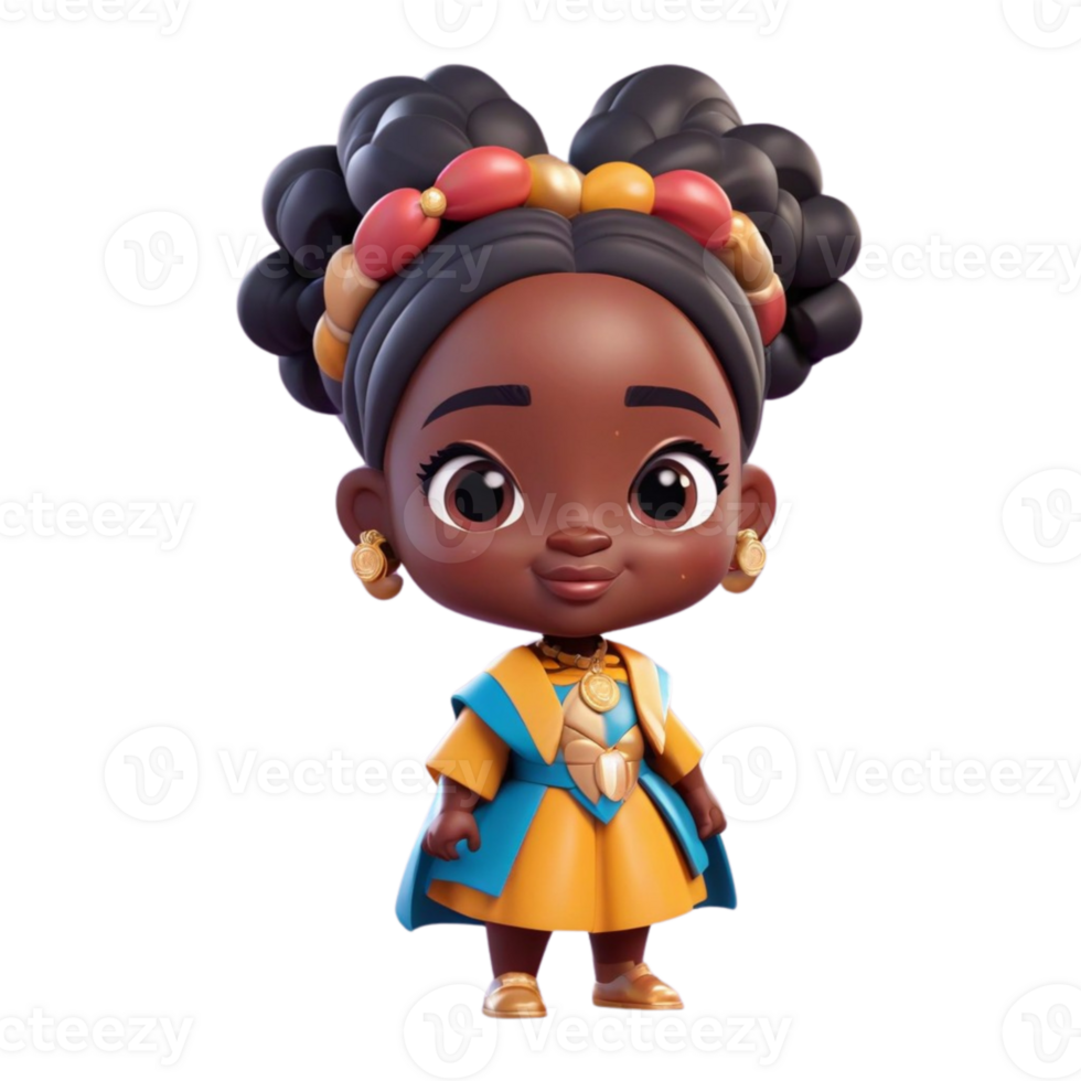 AI generated 3d render smiling african children on isolated transparent ... AI generated 3d render smiling african children on isolated transparent ...