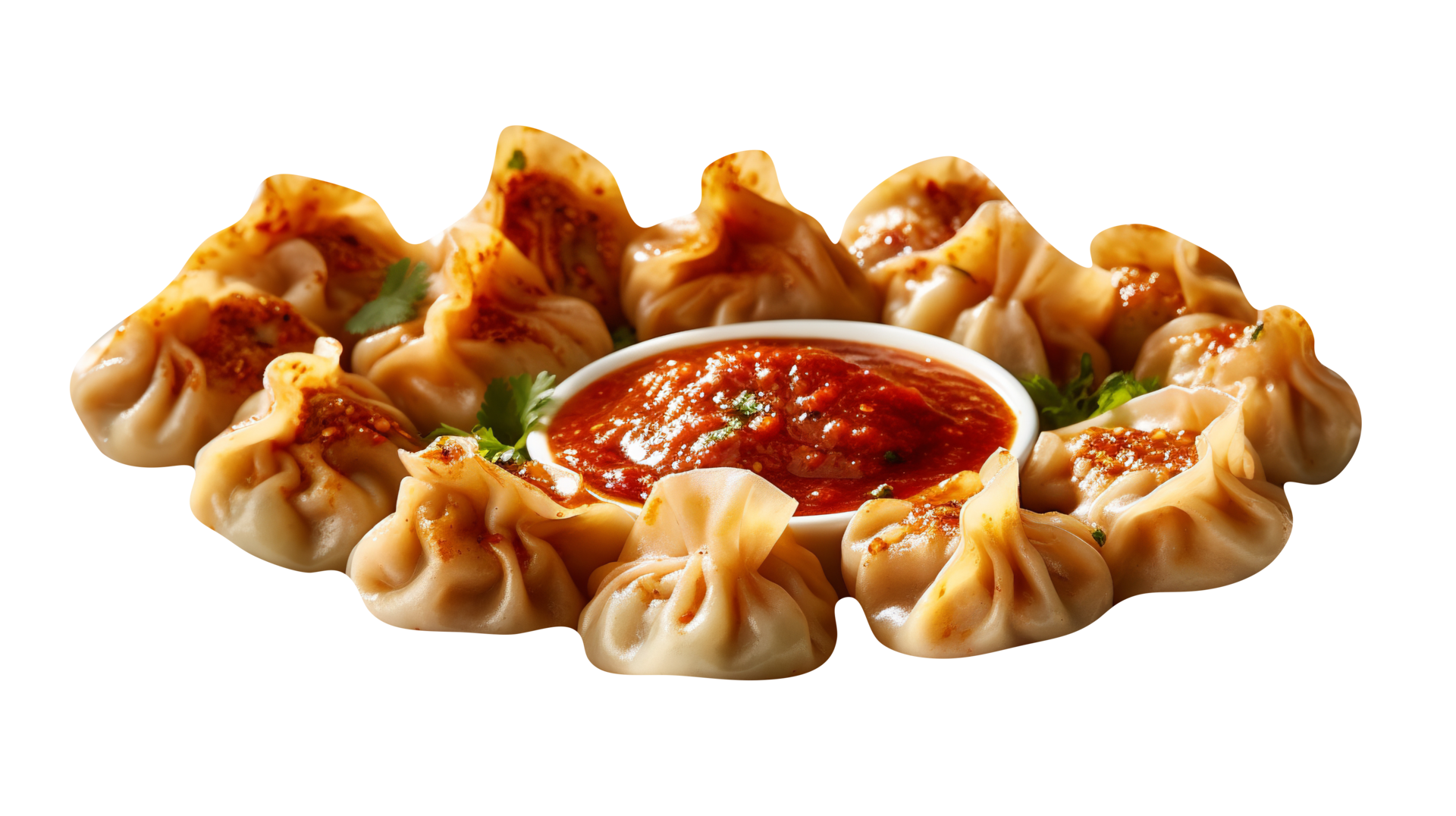 A Plate Of Steaming Hot Momos Isolated On Background 39113421 Png