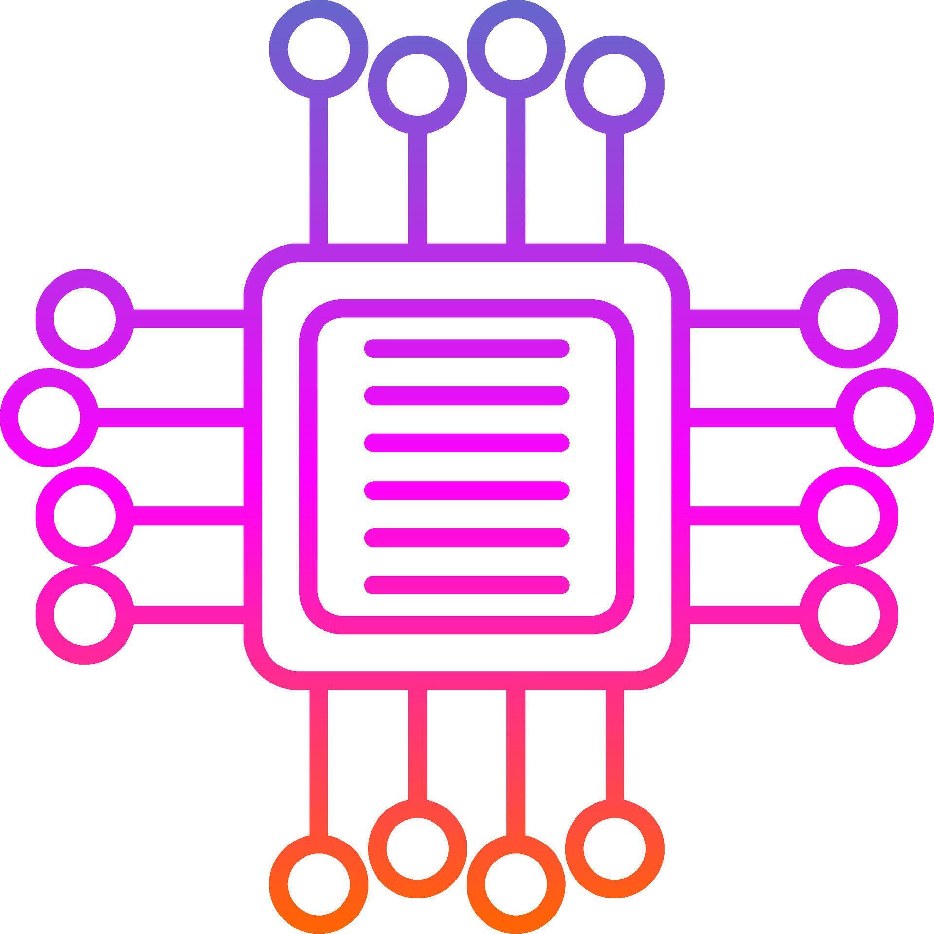 Computer Chip Line Gradient Icon 39169279 Vector Art At Vecteezy