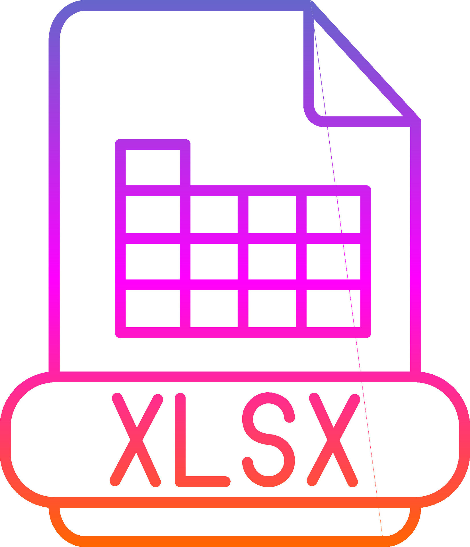 Xlsx Line Gradient Icon 39170219 Vector Art at Vecteezy