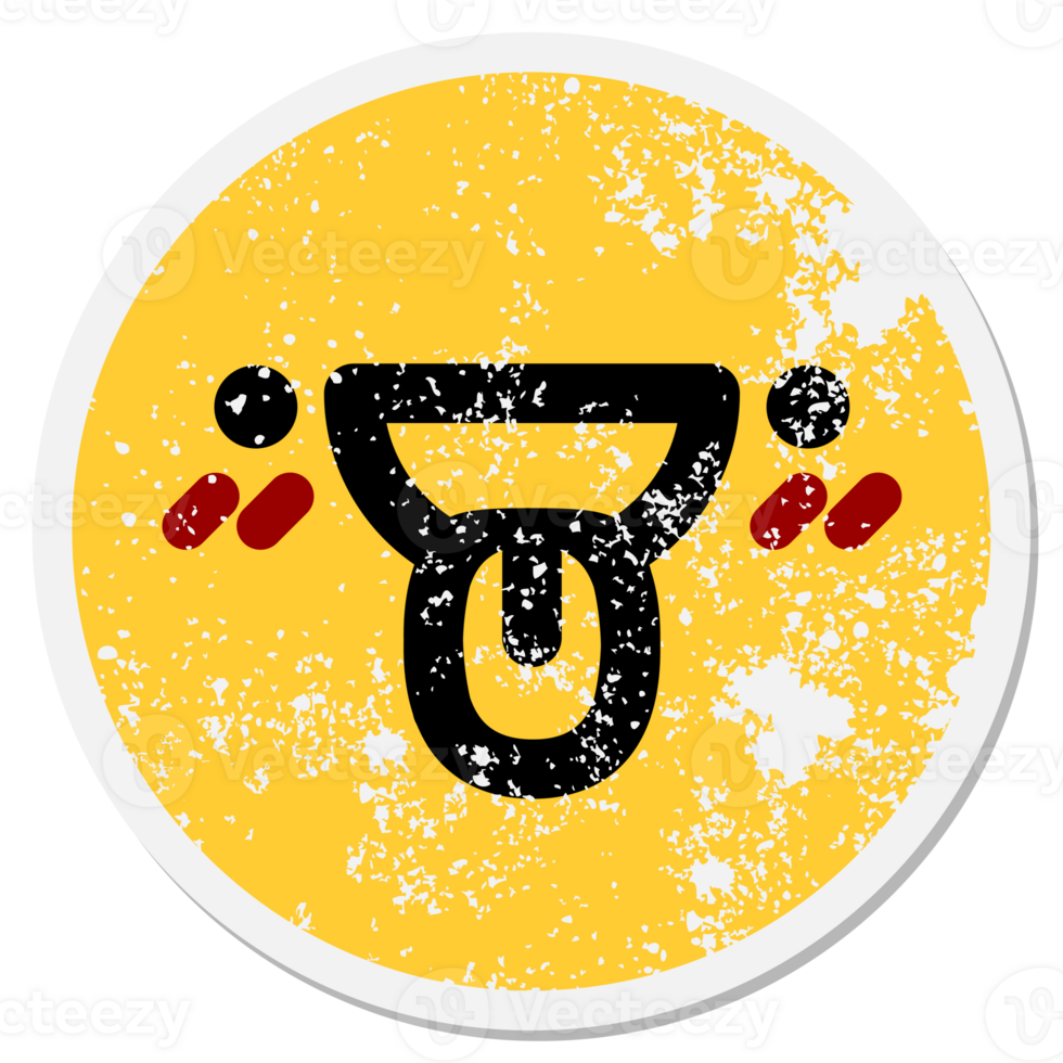 Face Sticking Out Tongue Circular Sticker 39175736 Png