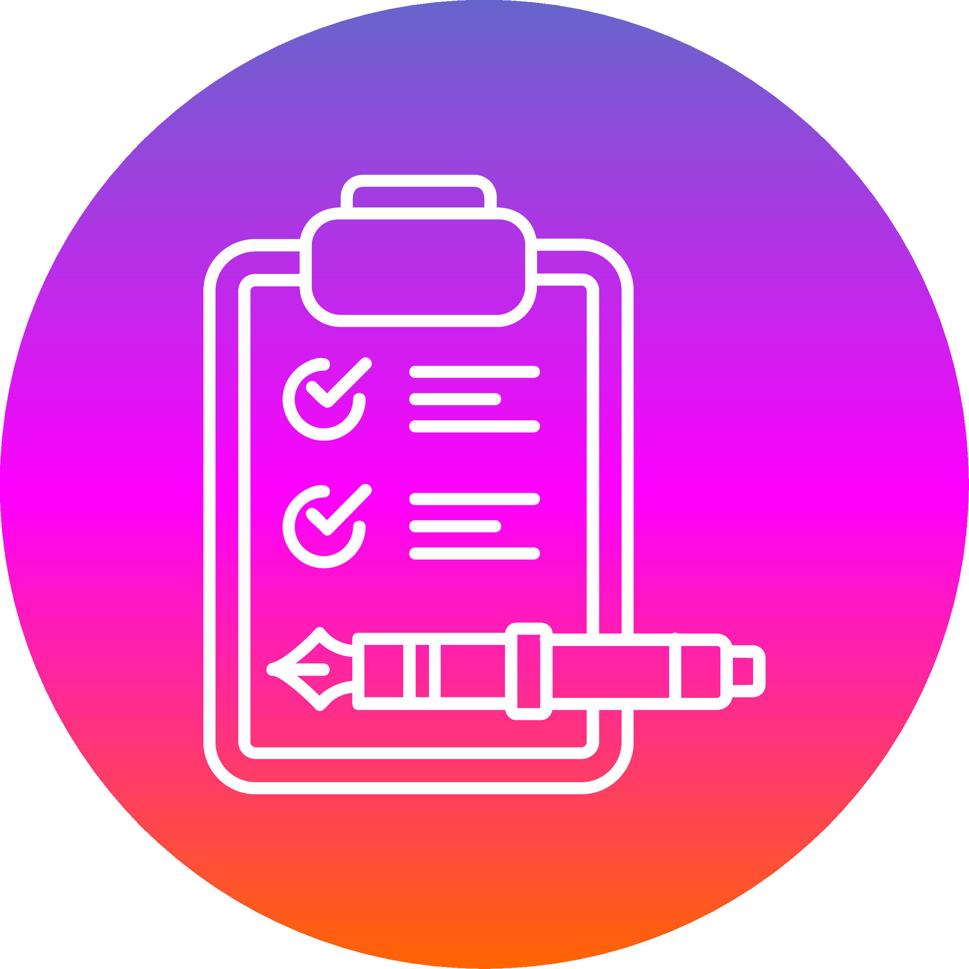 Check list Line Gradient Circle Icon 39186696 Vector Art at Vecteezy