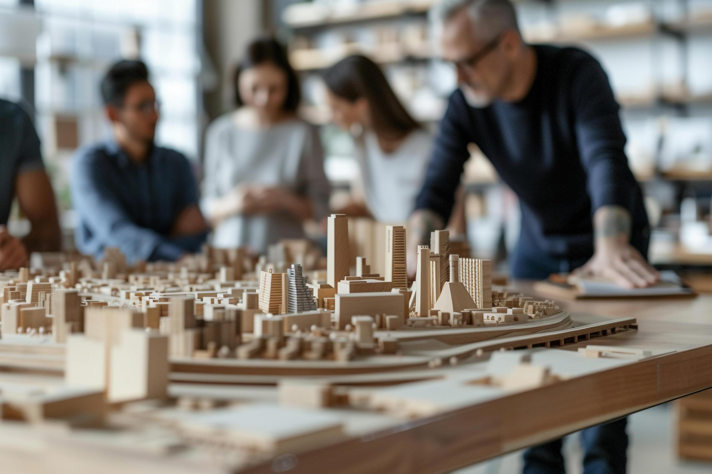 AI generated Architects Collaborating on Urban Development Project with ...