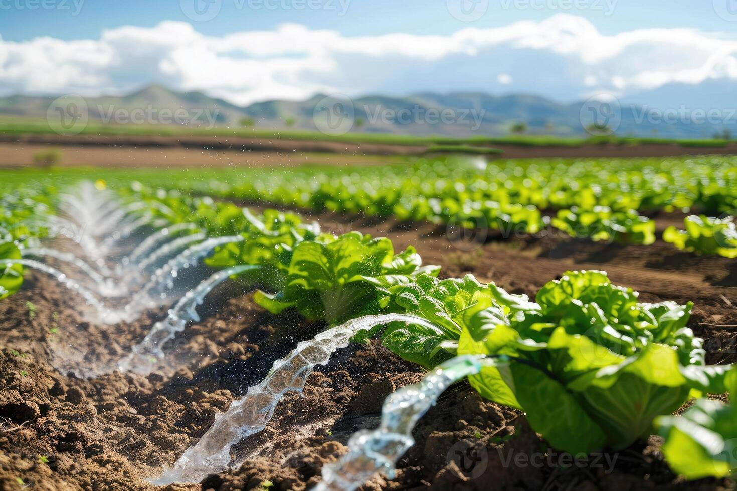 AI generated Lettuce in the field. Precision irrigation systems for efficient water use in ...