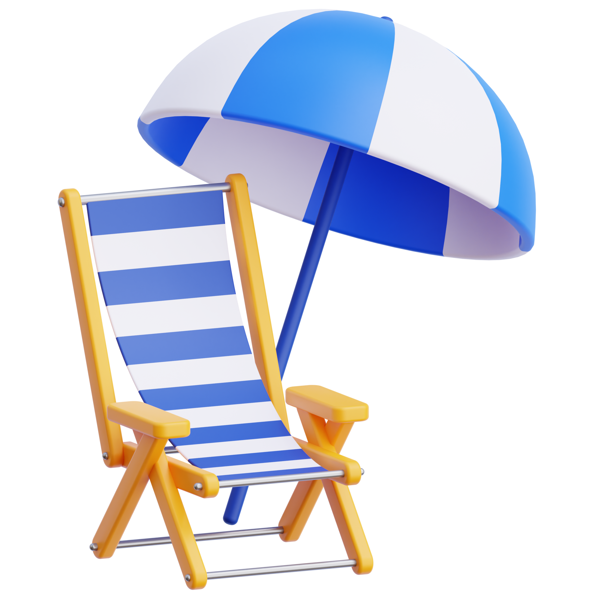 3D beach chair icon on transparent background 39200371 PNG