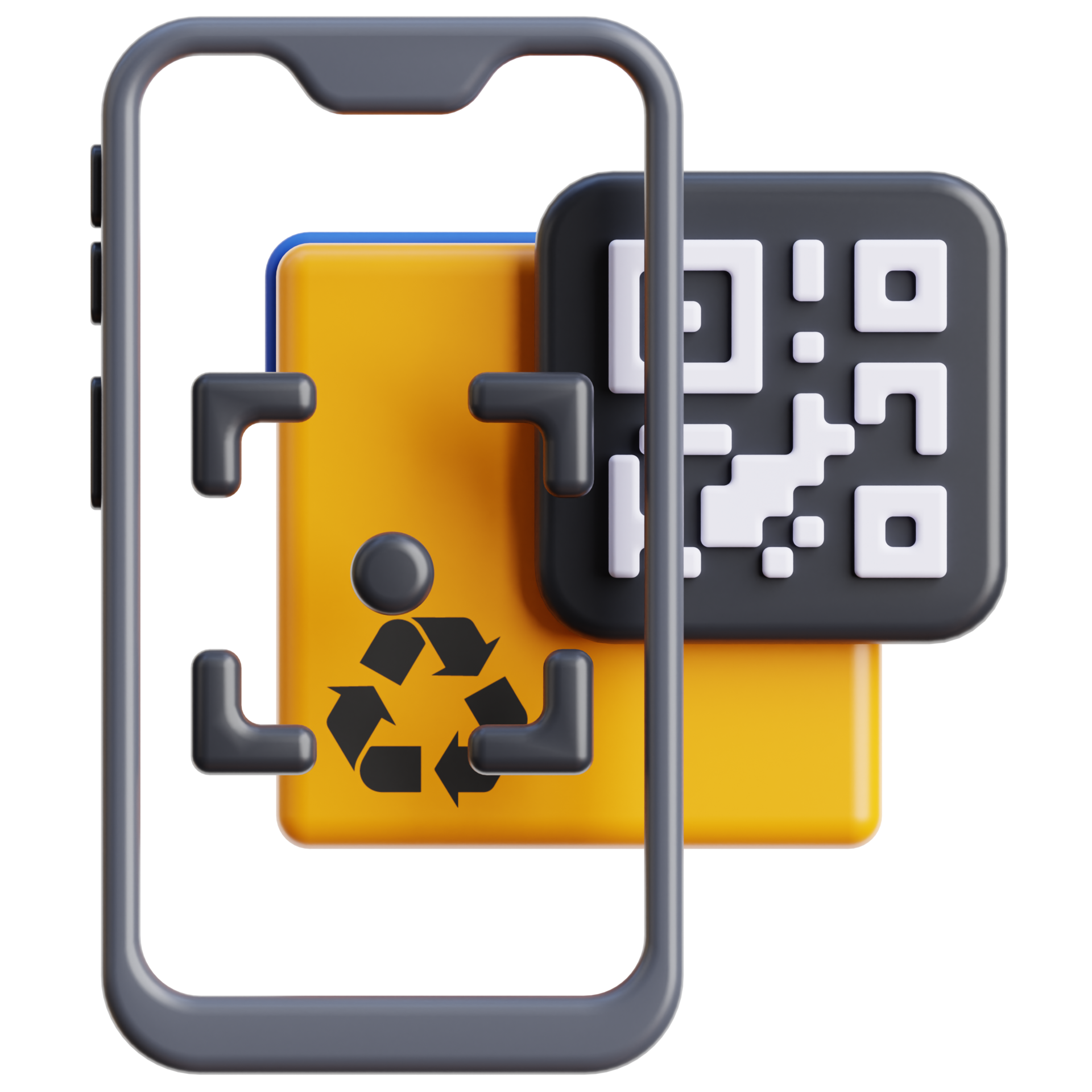 3D QR code icon on transparent background 39200534 PNG