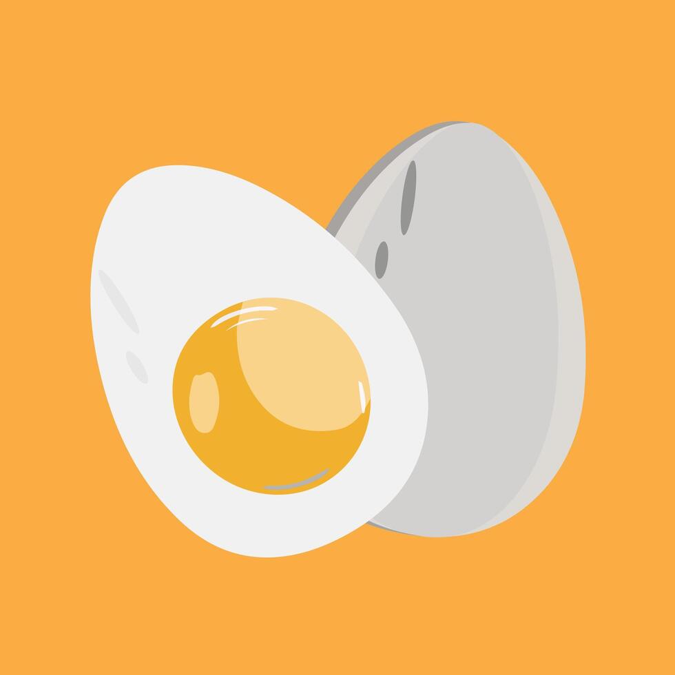 huevo vector ilustración, colección de entero, roto, frito, yemas, cáscaras de huevo y hervido ...