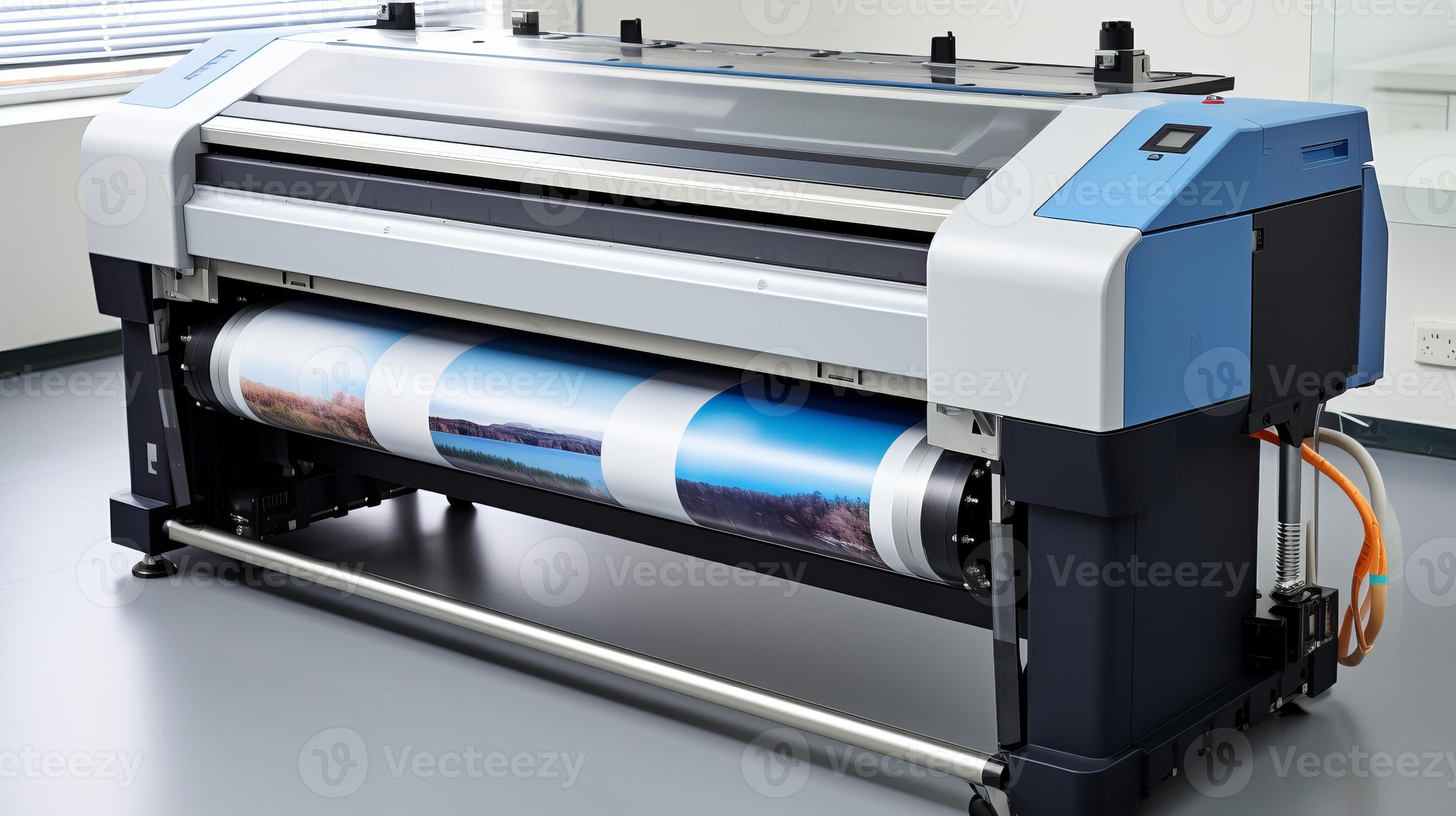 AI generated Large format plotter printing professional blueprints with ...