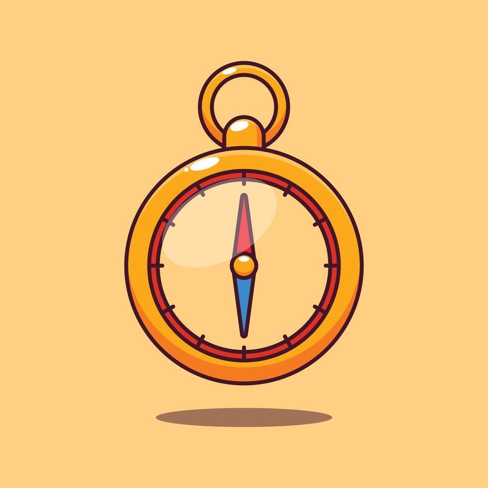Golden Compass Cartoon Vector Illustration 39202707 Vector Art At Vecteezy