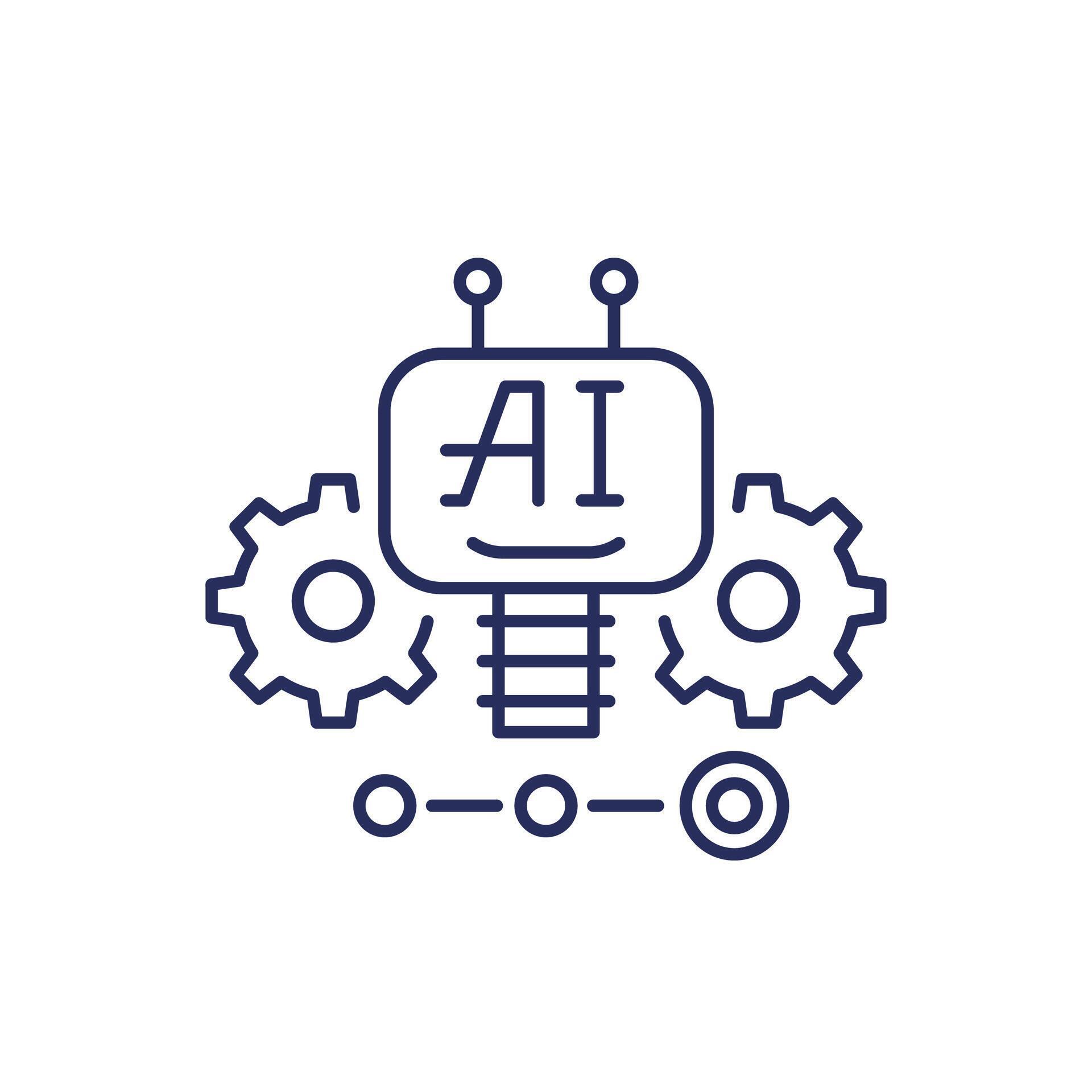 AI bot icon, Artificial intelligence line vector 39202872 Vector Art at ...