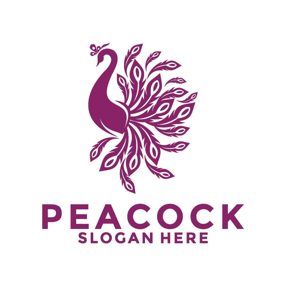 Luxurious Peacock Bird Logo Icon Abstract Peacock Logo Vector Design