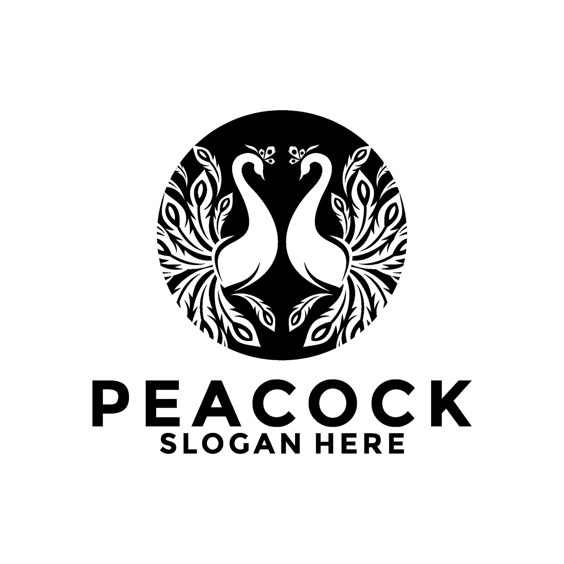Luxurious Peacock Bird Logo Icon Abstract Peacock Logo Vector Design