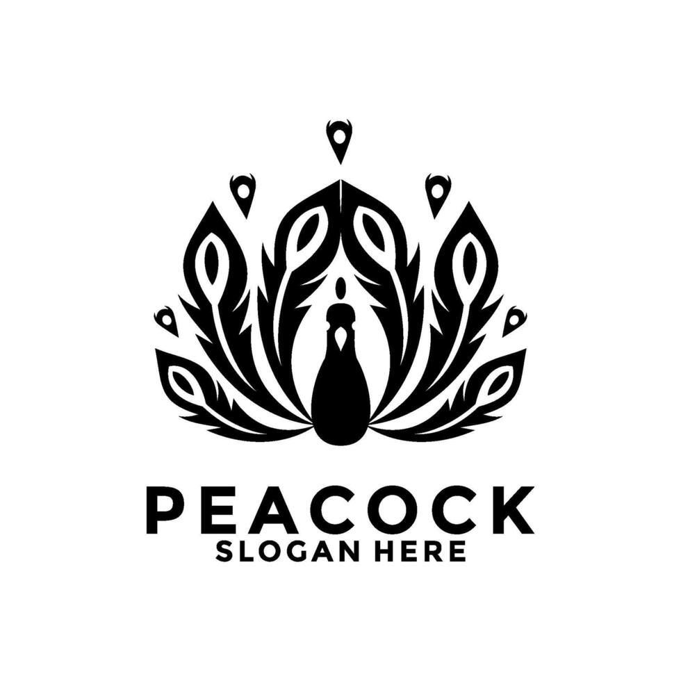 Luxurious Peacock Bird Logo Icon Abstract Peacock Logo Vector Design