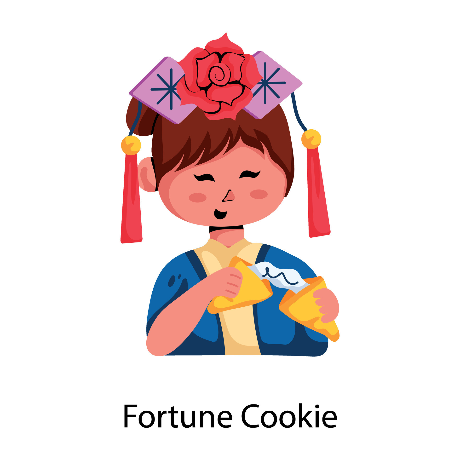 Trendy Fortune Cookie 39214988 Vector Art At Vecteezy