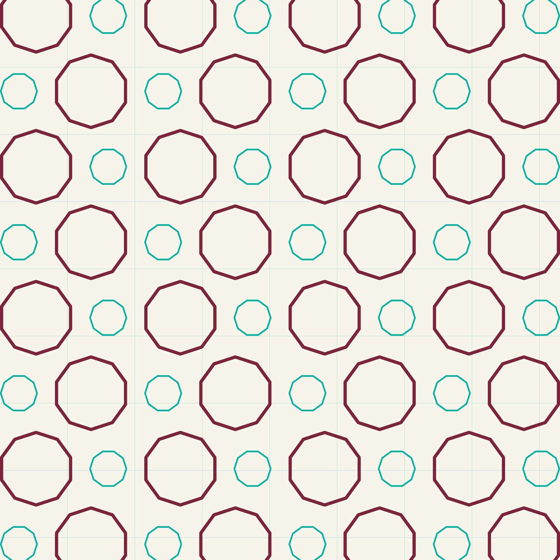 Decagon icon on graph trendy repeating pattern vector illustration ...