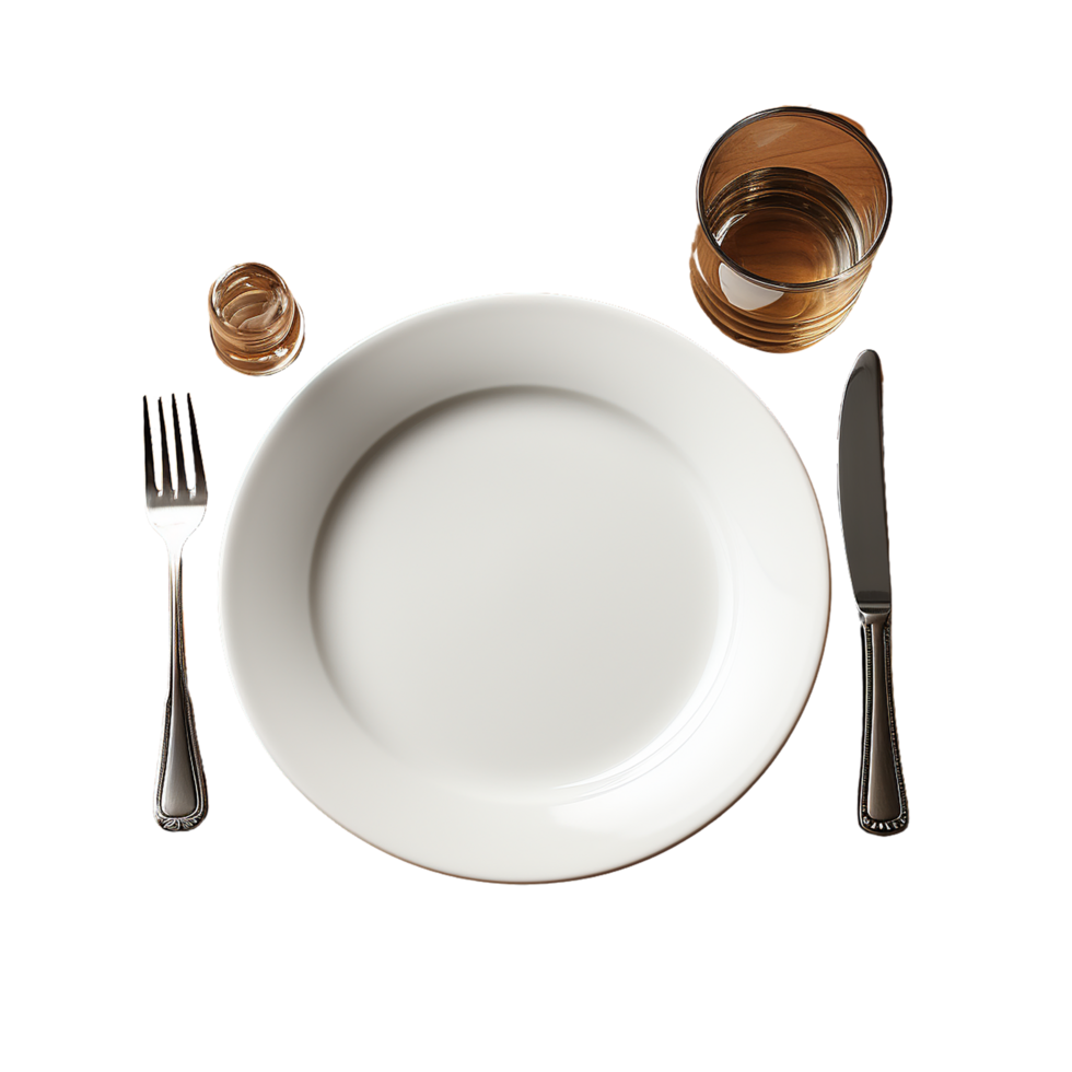 AI generated Empty plate, Empty white plate with fork and knife ... AI generated Empty plate, Empty white plate with fork and knife ...