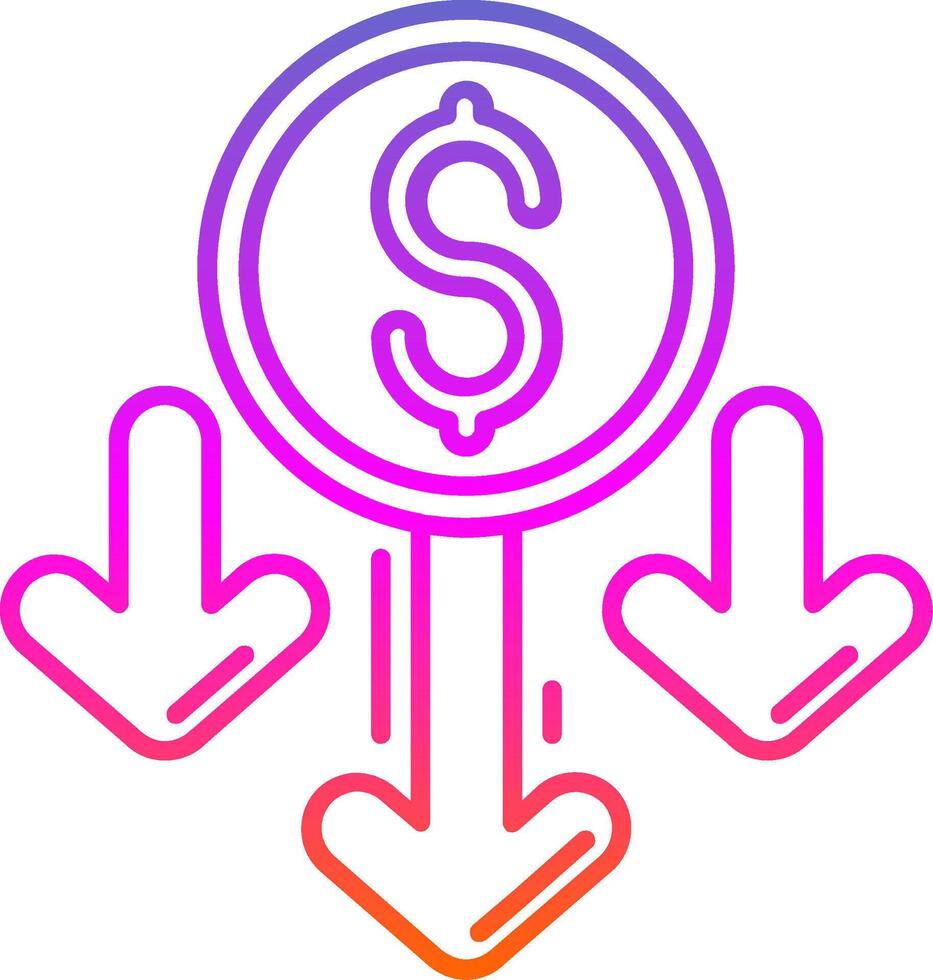 Decrease Line Gradient Icon 39236576 Vector Art at Vecteezy