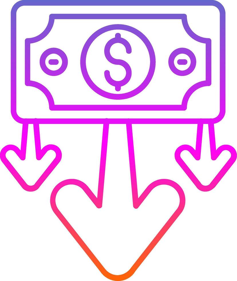 Decrease Line Gradient Icon 39237878 Vector Art at Vecteezy