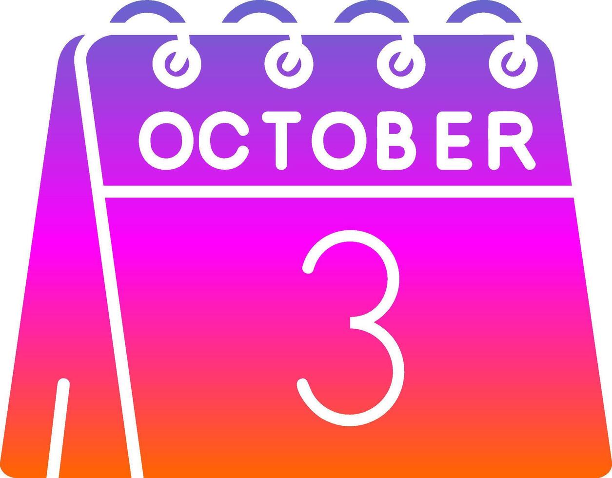 3rd of October Glyph Gradient Icon 39244232 Vector Art at Vecteezy