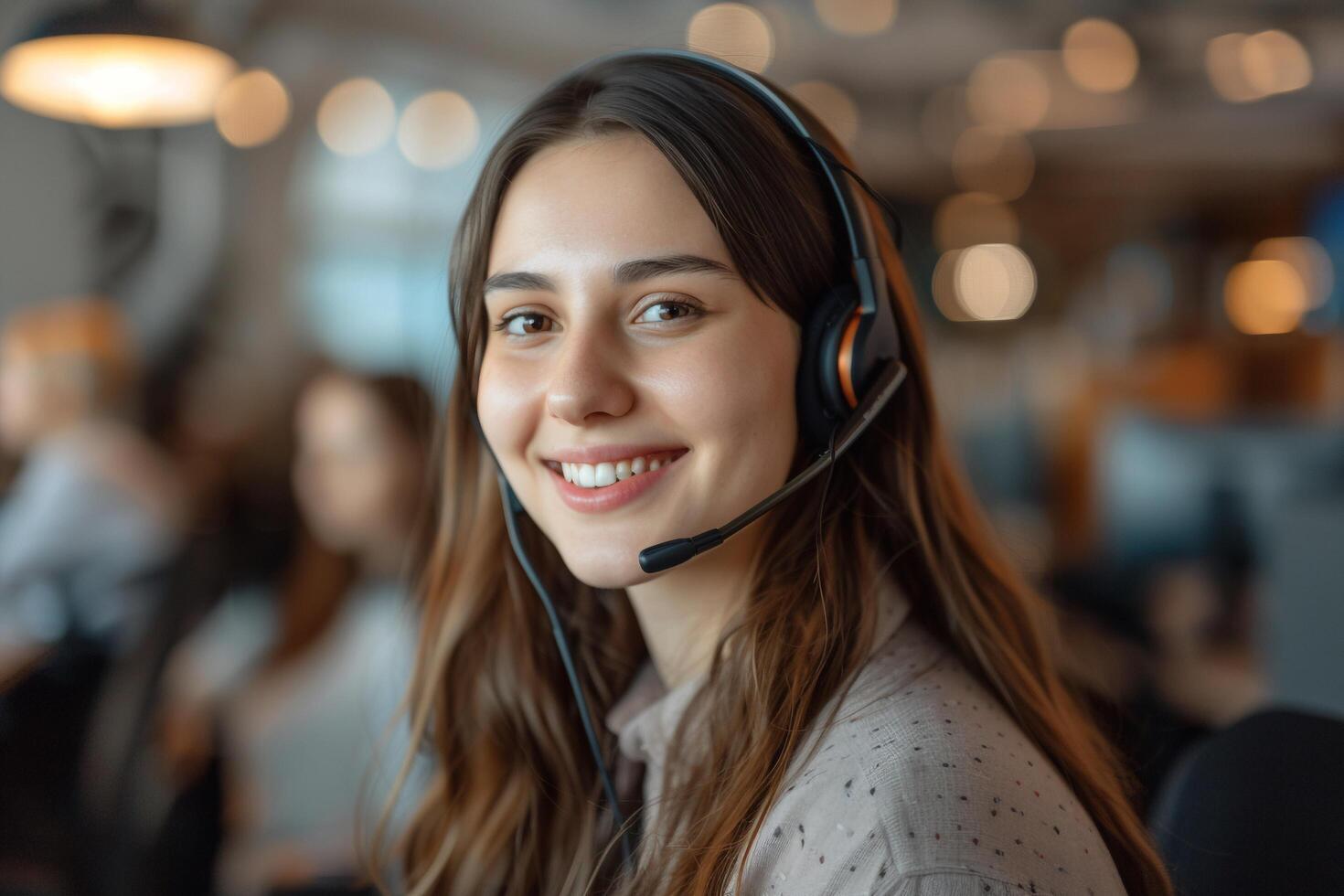 AI generated Friendly Customer Service Representative with Headset with ... AI generated Friendly Customer Service Representative with Headset with ...