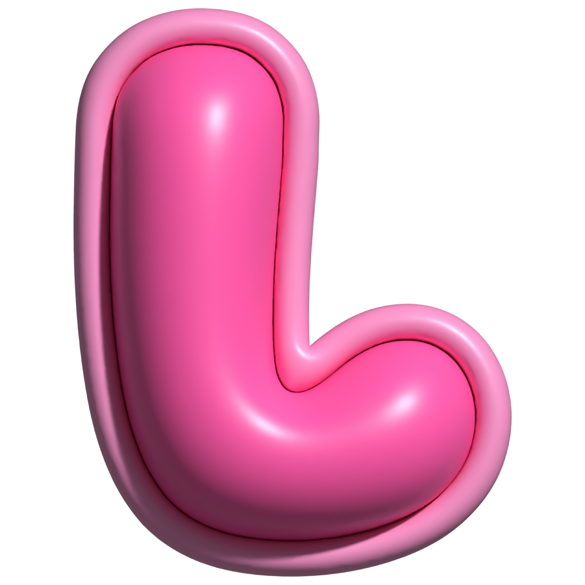 letter l pink alphabet glossy 39247543 PNG