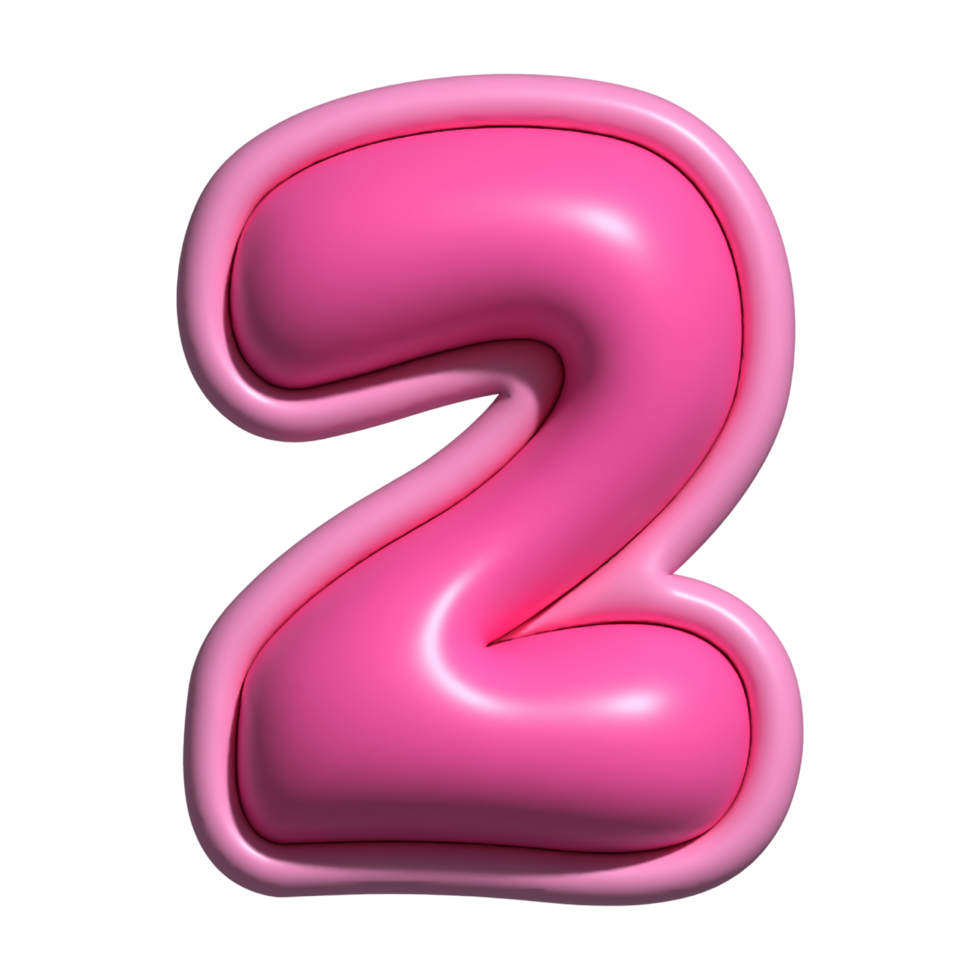 nombre 2 rose alphabet brillant 39247549 PNG