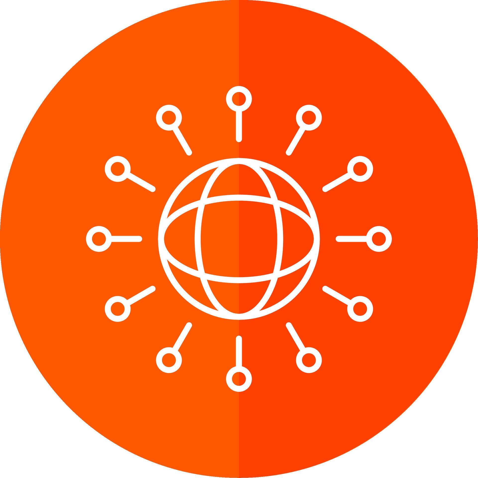 Globalization Line Red Circle Icon 39254100 Vector Art at Vecteezy