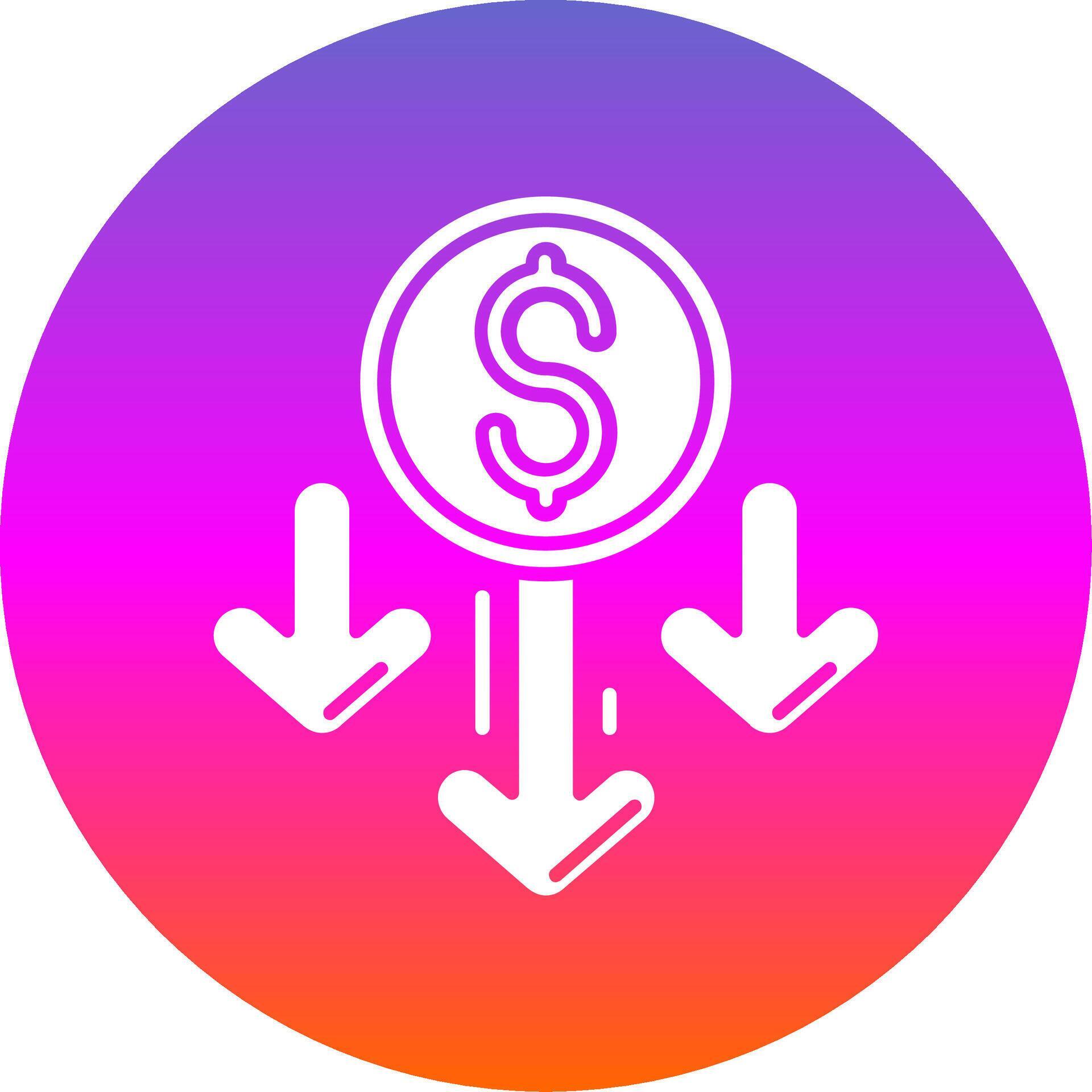 Decrease Glyph Gradient Circle Icon 39255693 Vector Art at Vecteezy