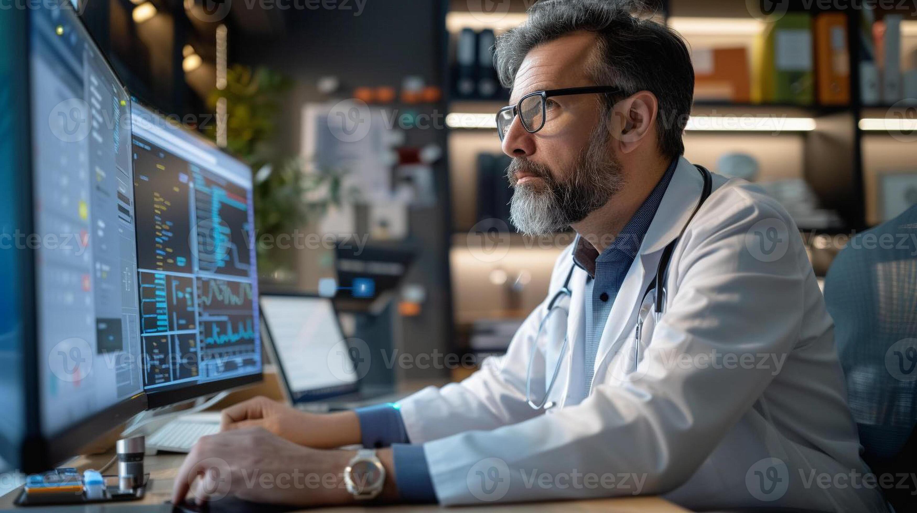 AI generated An experienced healthcare professional attentively ...