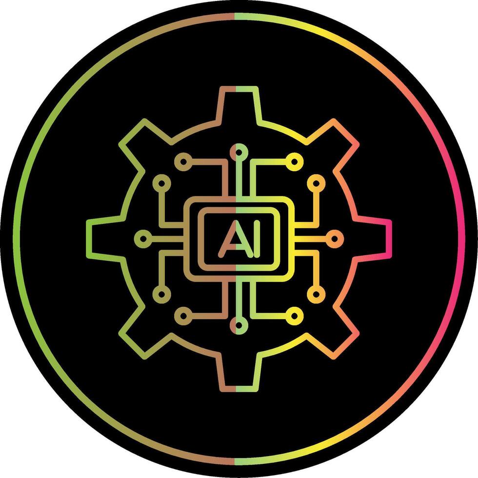 Artificial Intelligence Line Gradient Due Color Icon 39261282 Vector