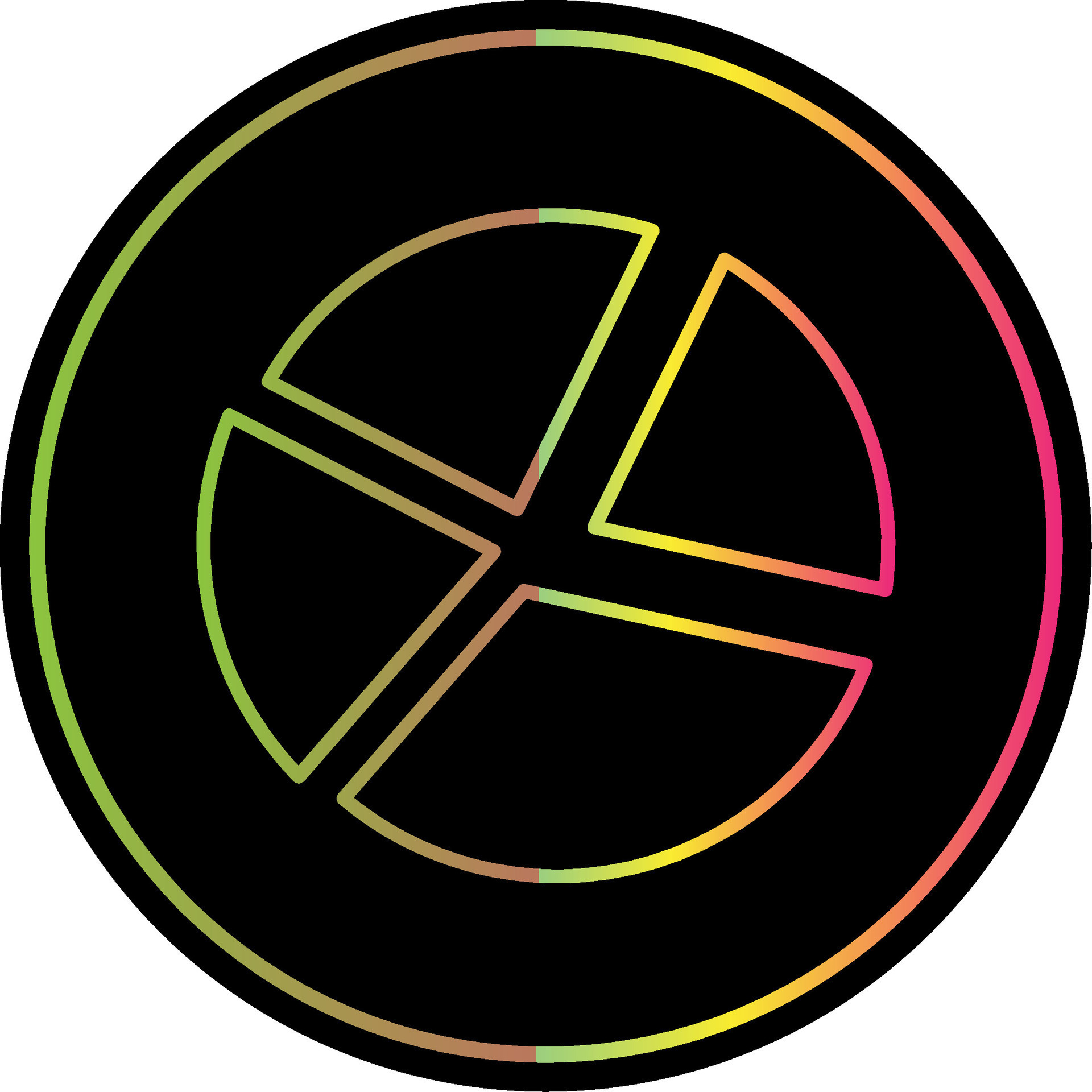 Pie Chart Line Gradient Due Color Icon 39264254 Vector Art At Vecteezy