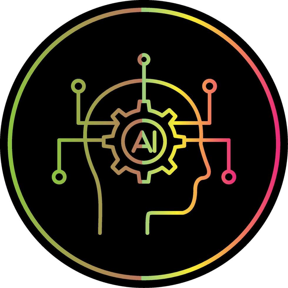Artificial Intelligence Line Gradient Due Color Icon 39266721 Vector