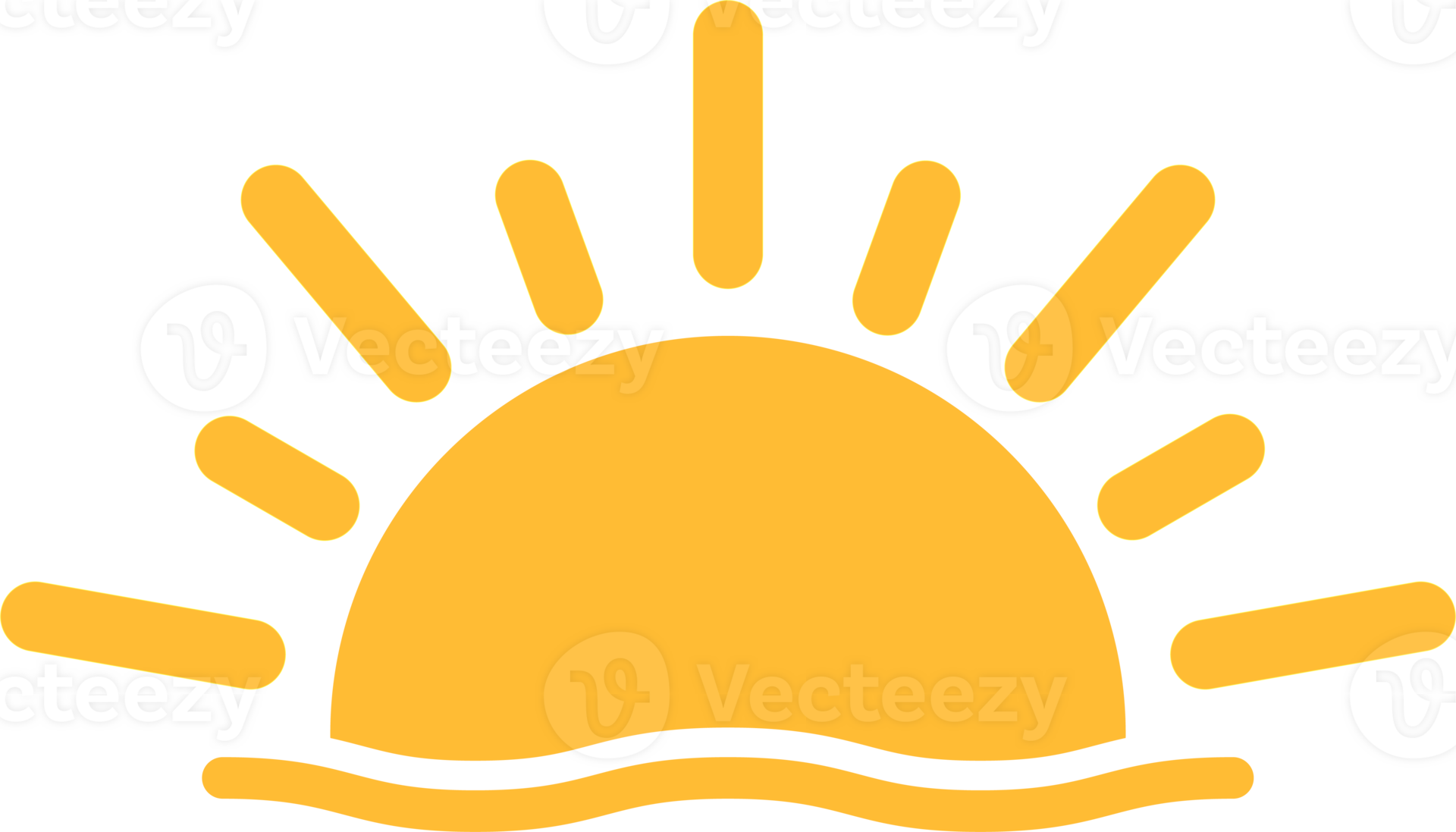 A half sun is setting downwards icon sunset concept for graphic design, logo, website, social ...