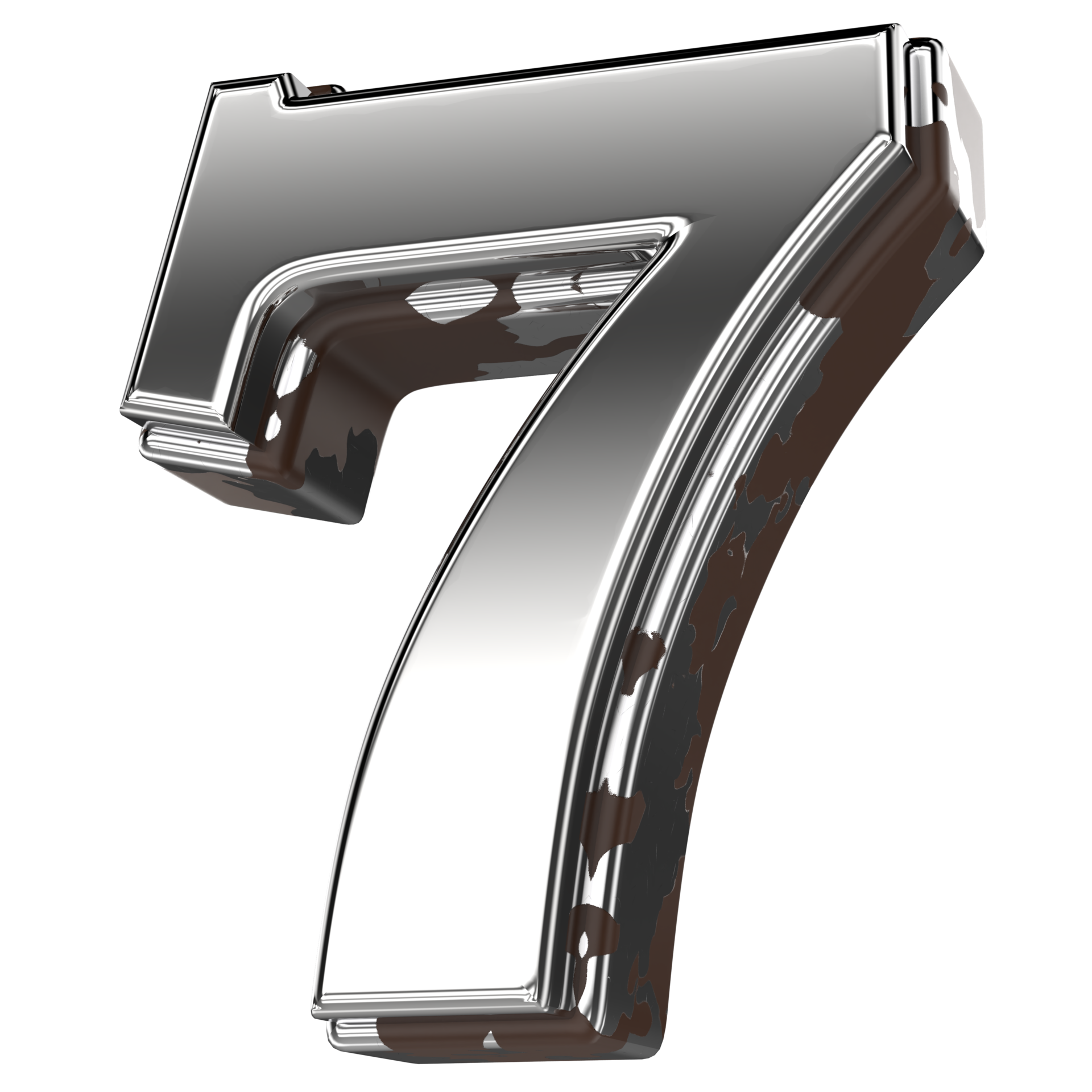 Silver Number 7 3d 39301061 PNG