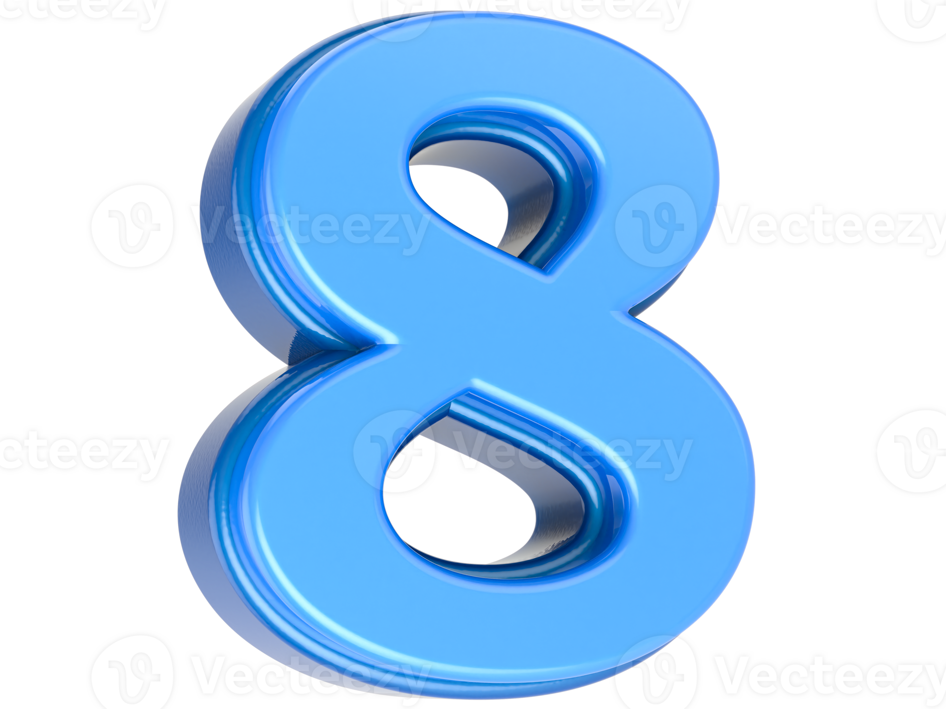 Blue Number 8 3D Rendering 39301072 PNG