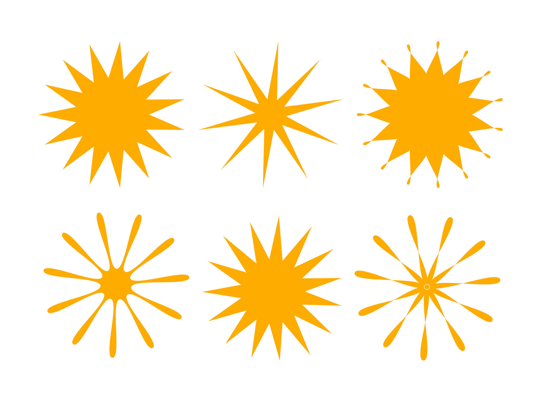 Sun symbols set collection isolated. Abstract forms and shapes for logo ...