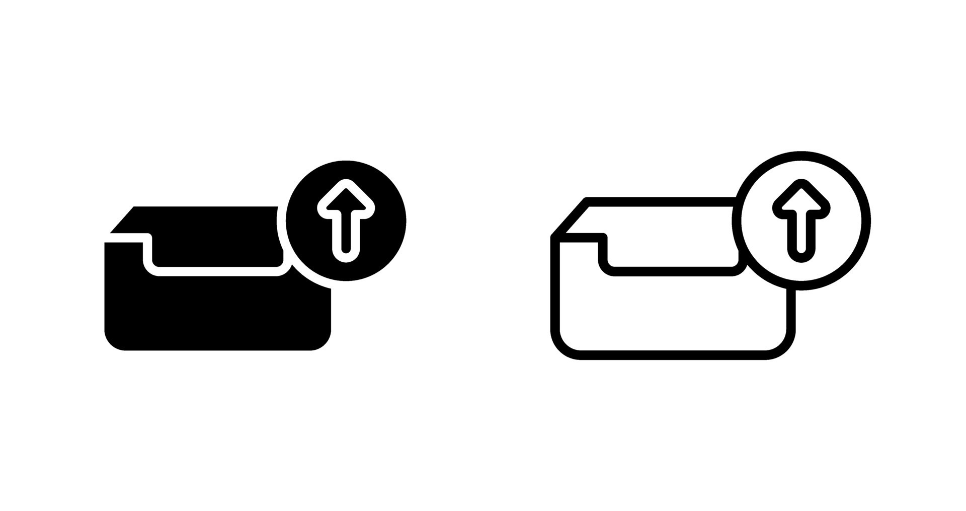 Outbox With Arrow Vector Icon 39301575 Vector Art At Vecteezy