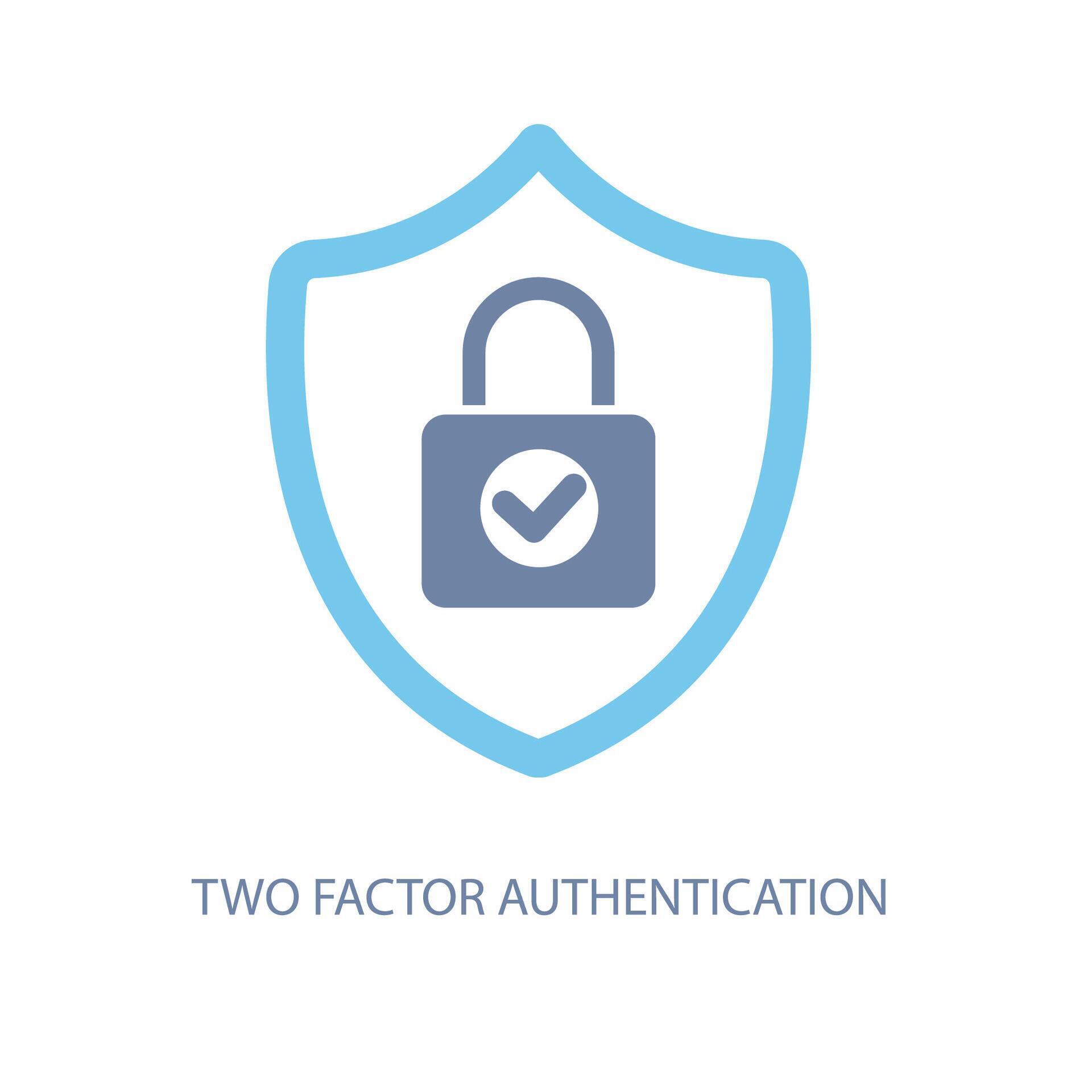two factor authentication concept line icon. Simple element illustration. two factor ...