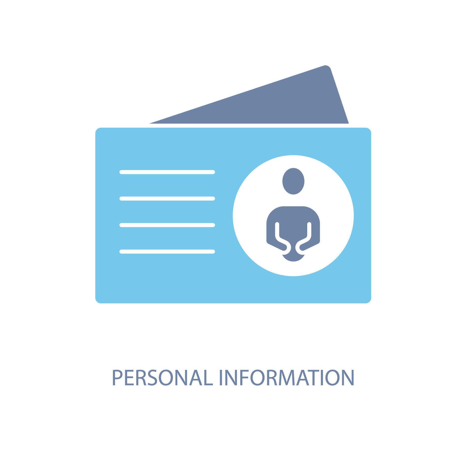 personal information concept line icon. Simple element illustration ...
