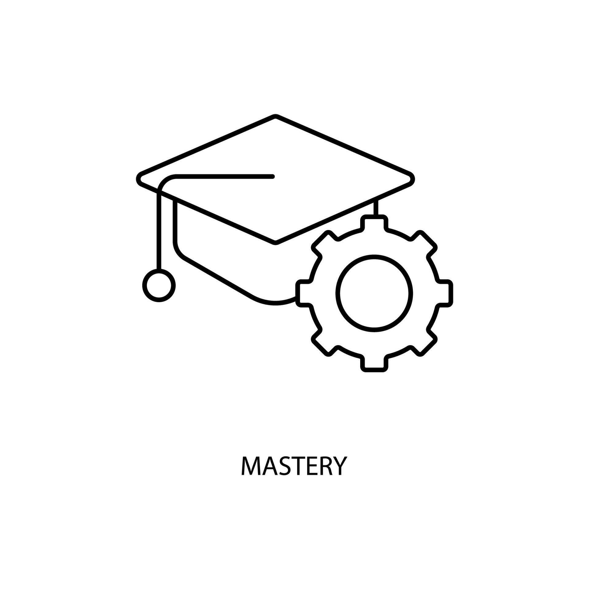 mastery concept line icon. Simple element illustration. mastery concept outline symbol design ...