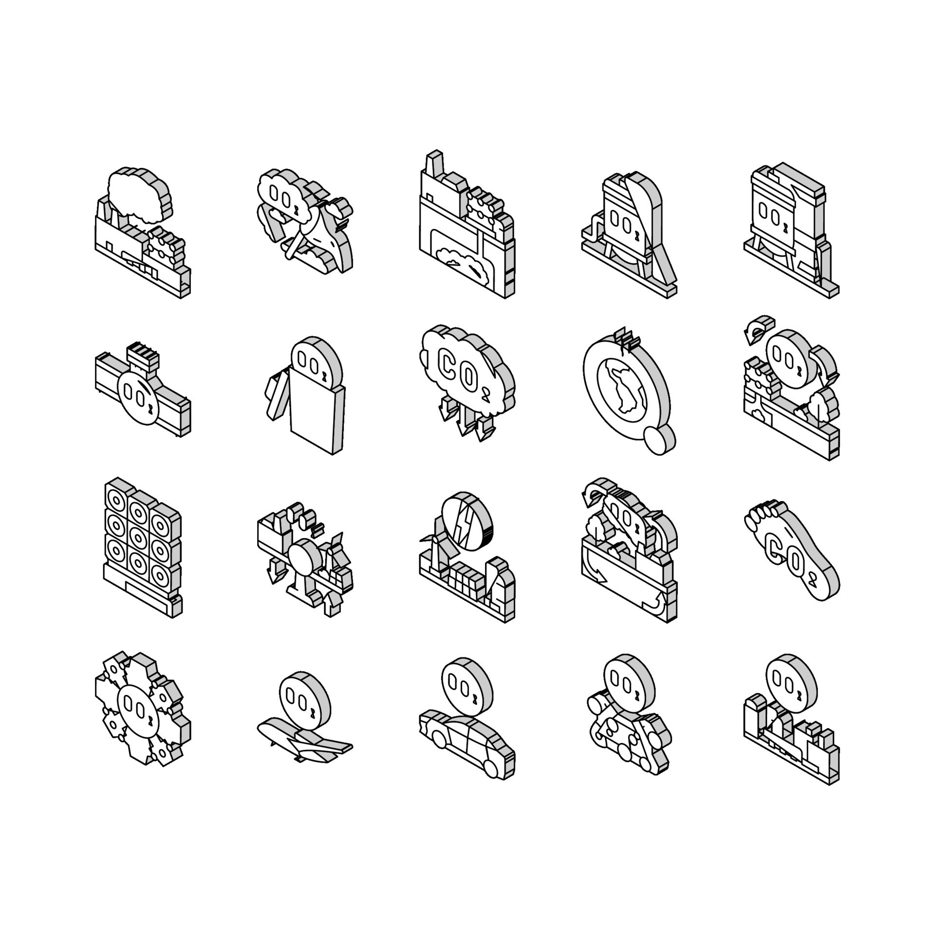 carbon capture co2 storage isometric icons set vector 39306448 Vector ... carbon capture co2 storage isometric icons set vector 39306448 Vector ...