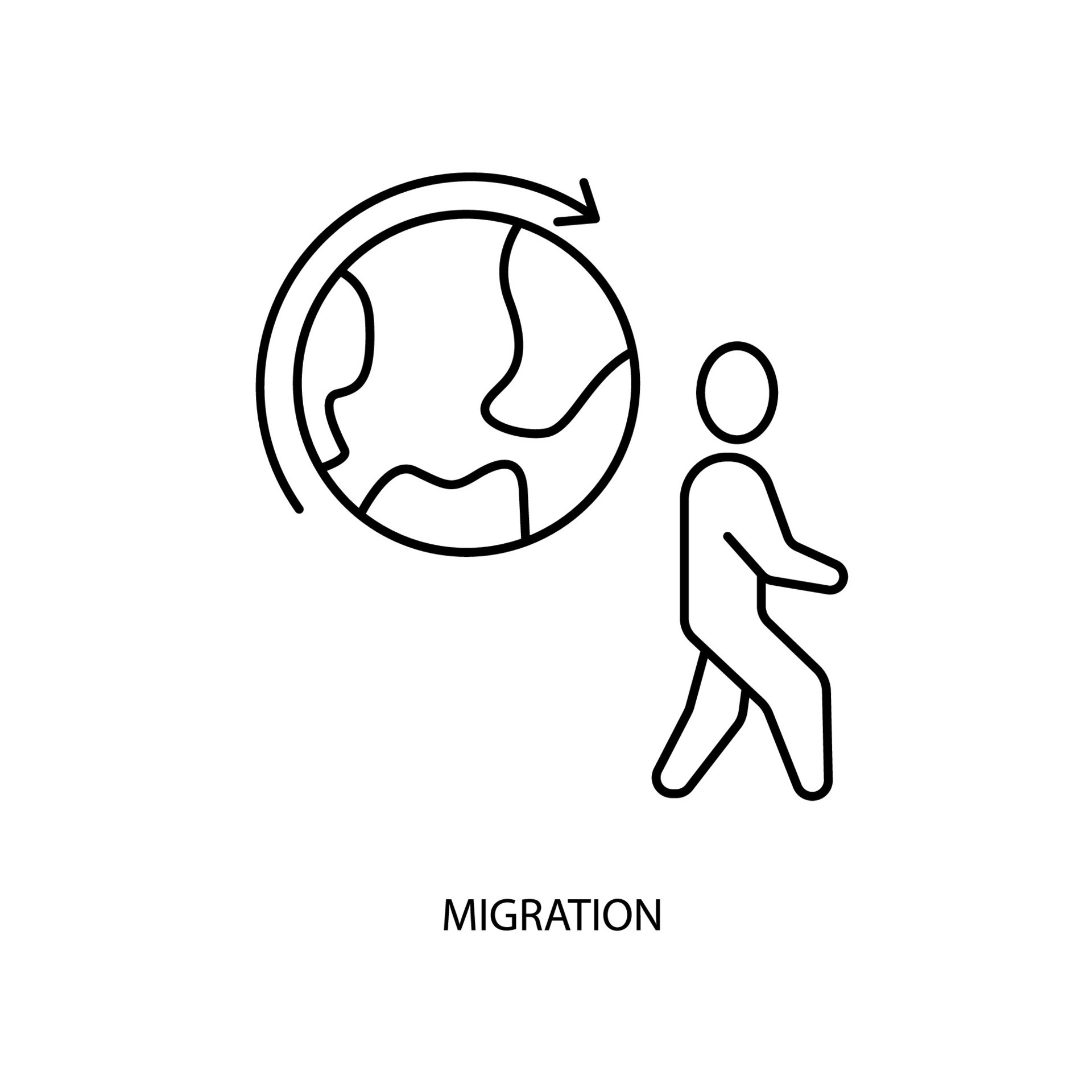 migration concept line icon. Simple element illustration. migration ...