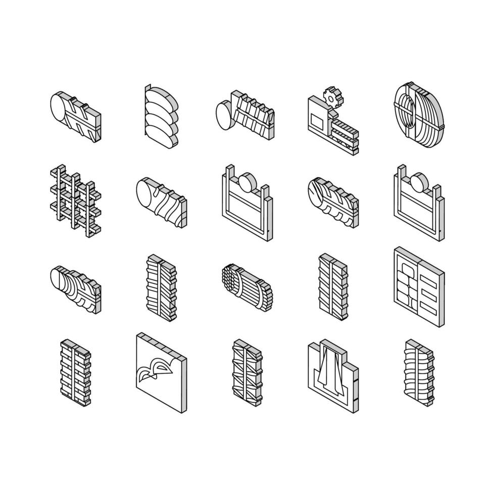 Rebar Construction Collection Isometric Icons Set Vector 39311247 Vector Art At Vecteezy