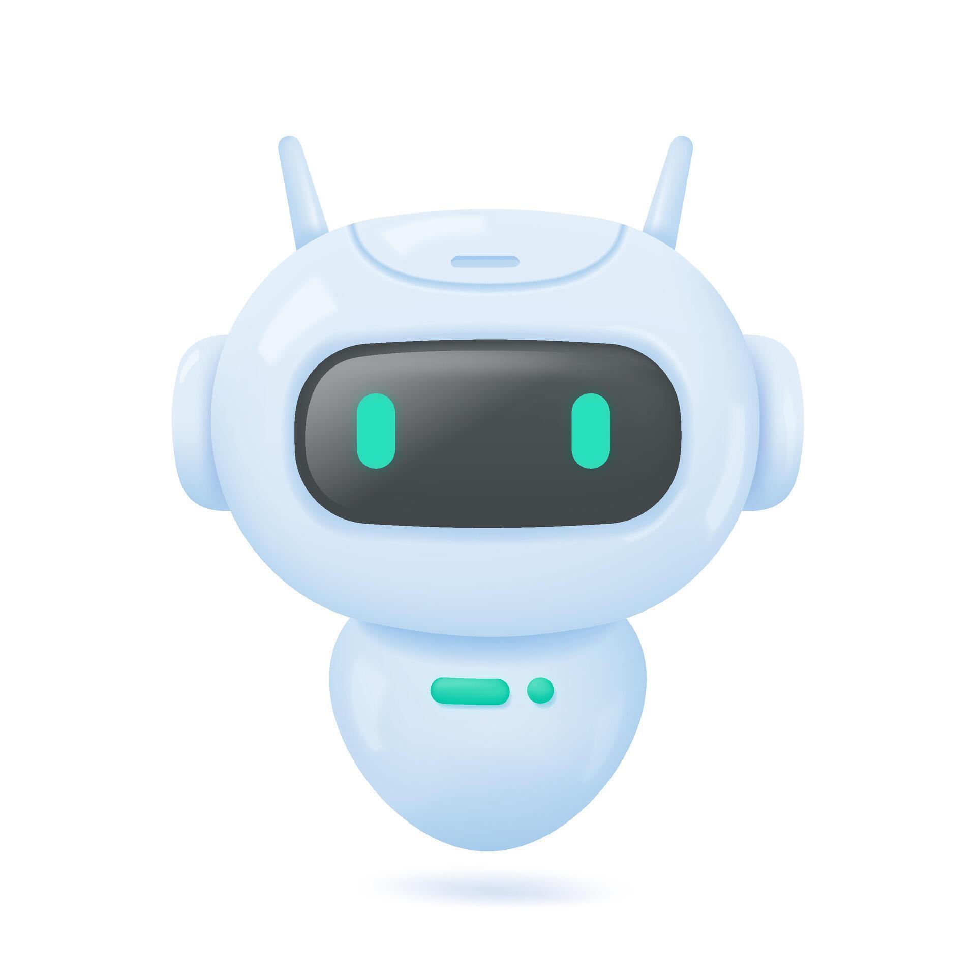 3D robot. Artificial intelligence AI that responds to human commands ...