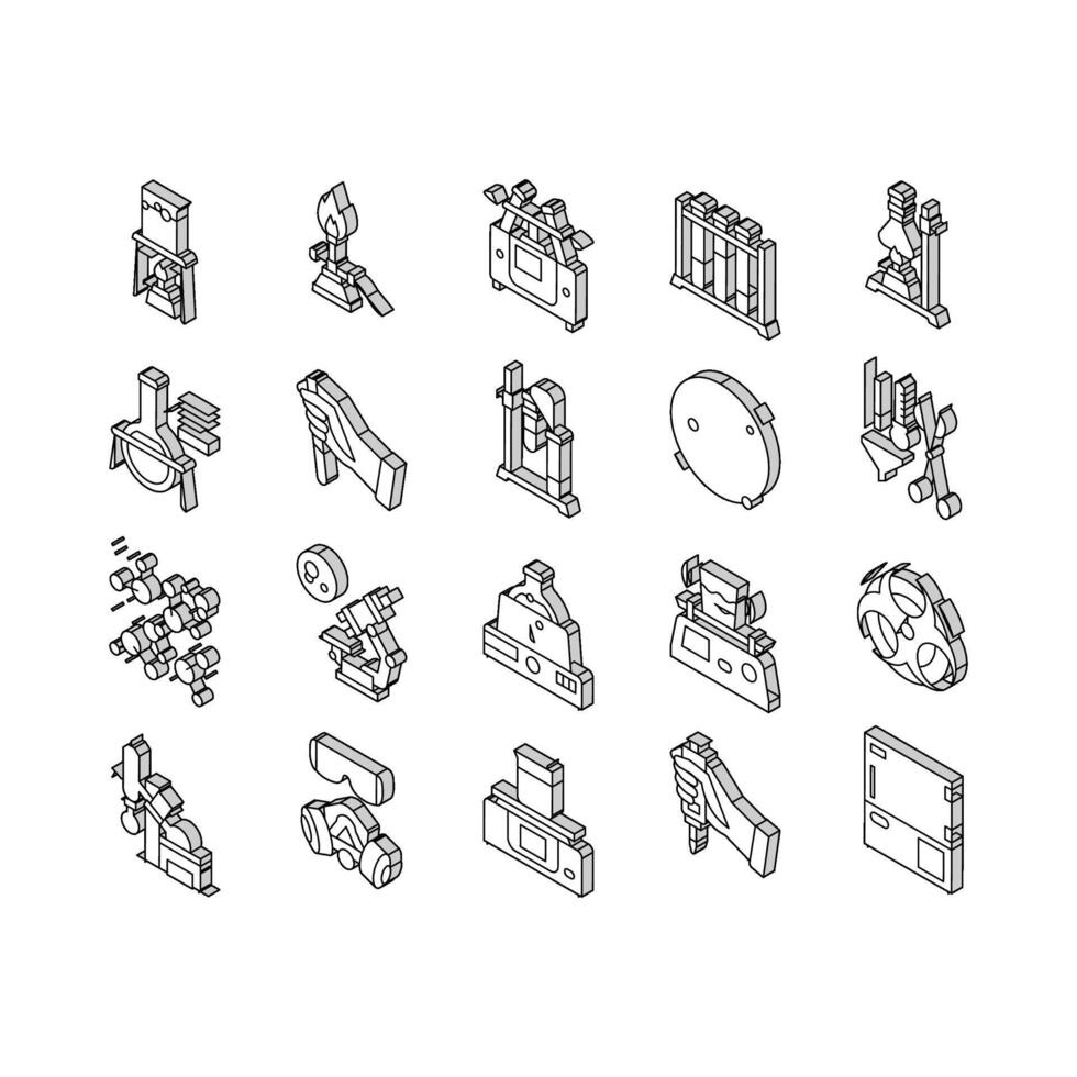 Chemistry Laboratory Collection Isometric Icons Set Vector Illustration