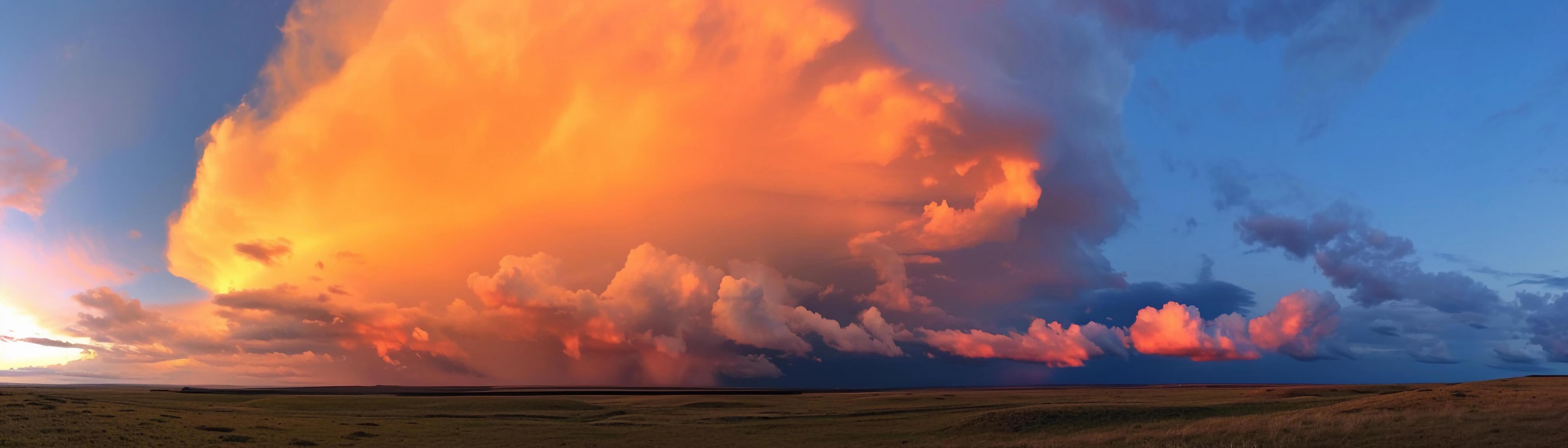 AI generated Dramatic Cloudscape, dynamic cloud formation in the sky ...