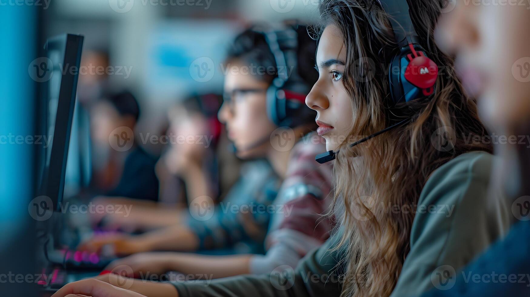 AI generated Back to school, Computer Lab Concentration, Showcase the ...