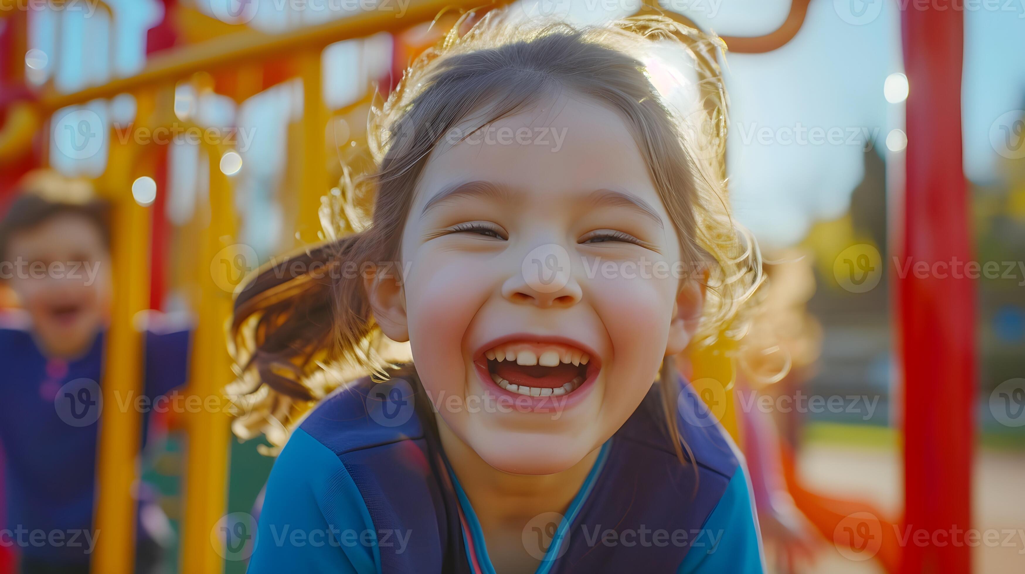 AI generated Back to school, Playground Laughter, Capture the joy and laughter of children ...